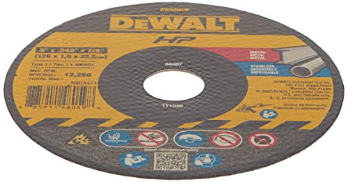 DEWALT DWA8063F T1 HP Fast Cut-Off Wheel, 5" x 0.040" x 7/8"
