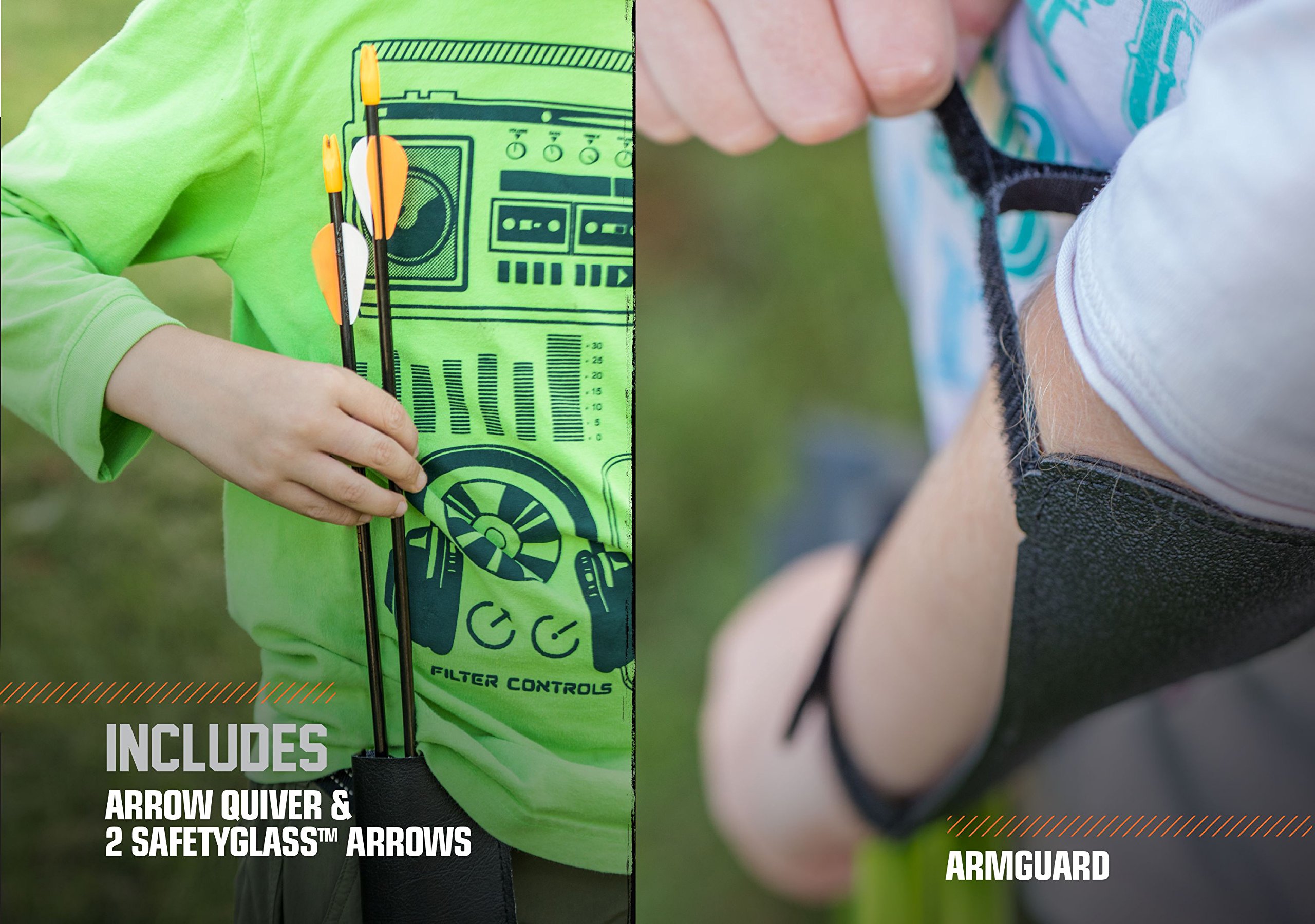 Bear Archery Goblin Bow Set for Youth, Recommended Ages 4-7, Ambidextrous, Continuous Draw Weight Up to 15-18 lb., Continuous Draw Length Up to 22-24-inches