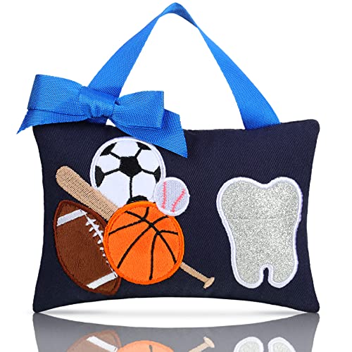 Tooth Fairy Pillow with Pocket Kids Lost Tooth Pillow for Tooth Fairy Tooth Pillow Tooth Keepsake Pouch Tooth Fairy Gifts for Girl and Boy Children Lost Tooth, 3.9 x 5.9 Inches(Ball Style)