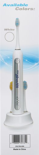 Pyle Health Ultra sonic Wave Rechargeable Electric Toothbrush with 3 brush modes, two minute timer, 2 Oral Brush Heads, Automatic Charging Dock Holder - For Kids, Teens, Adults - PHLTB41BK (Black)
