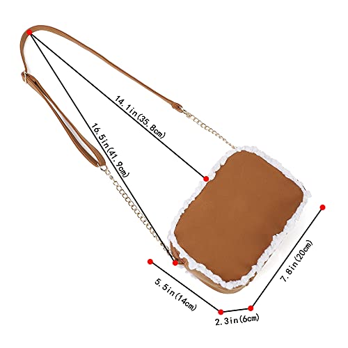 Clearlove Small Retro Classic Fashion Design Messenger Shoulder Bag with Zipper Closure for Women(Brown)