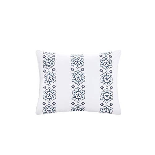 Intelligent Design Complete Bed In A Bag Casual Boho Comforter with Sheet Set Decorative Pillow, All Season Bedding Set, Queen, Loretta Navy 9 Piece