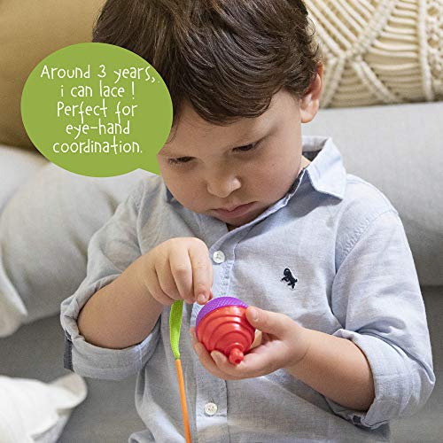 Lalaboom 12 Piece Baby Toddler Beads β Montessori Educational Shape and Color STEM Construction Toy 10 Months to 3 Years - BL100, Multicolor