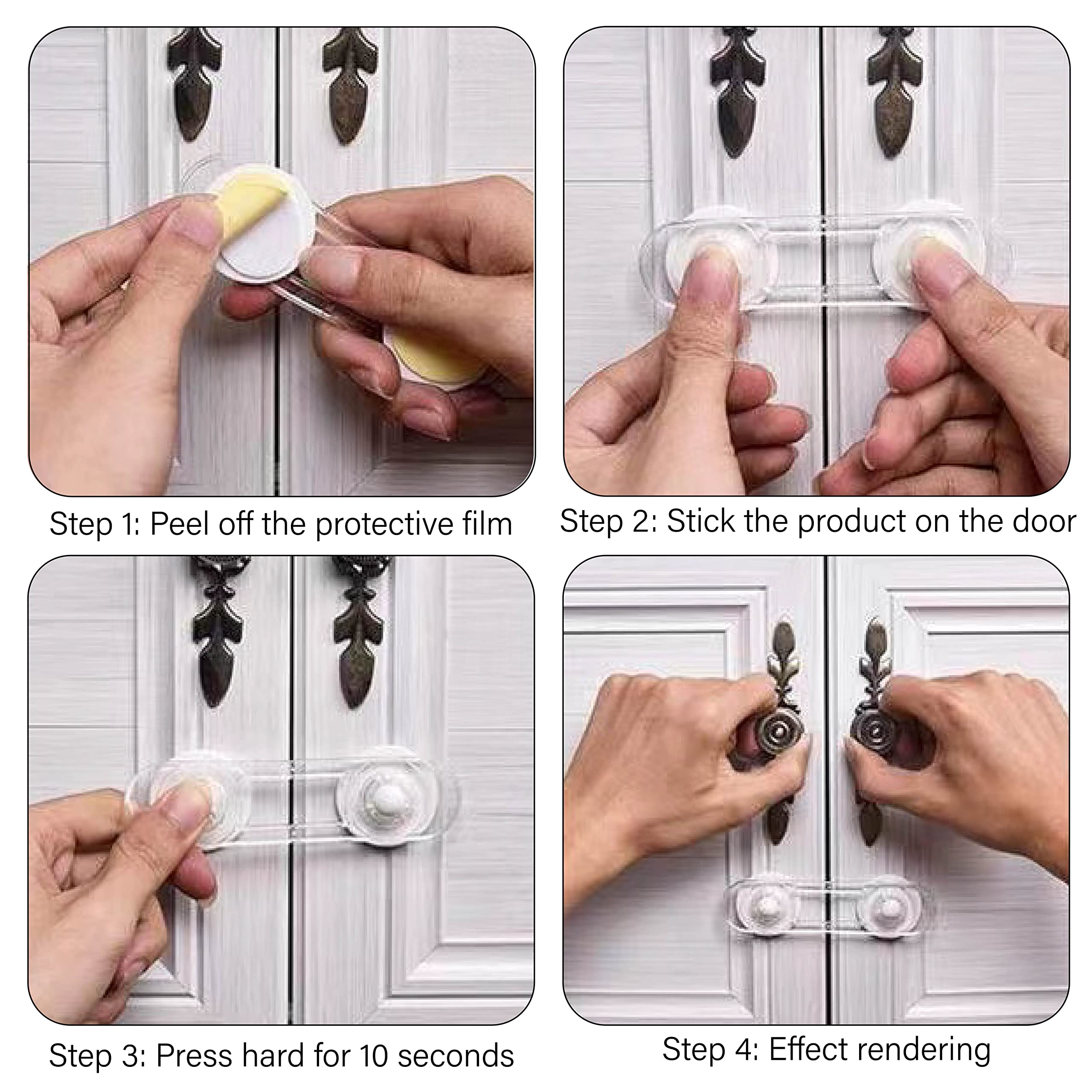 Cupboard Locks for Children, 8-Pack Transparent Child Locks Easy to Install Child Safety Cupboard Locks Child Locks for Kitchen cupboards Multipurpose Door Latch for Kitchen cabinets, Drawers, Oven