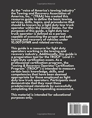 Principles of Light Duty Towing & Recovery: A Resource Guide for Light Duty Towing and Recovery Operators & Preparation Material for the Towing & ... Guides for Towing and Recovery Operators)