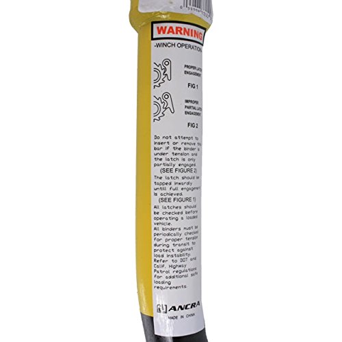 US Cargo Control Ergo 360 Combination Winch Bar, High-Strength Cargo Winch Bar with Angular Tip for Winches and Lever Binders, Ergonomic Design with No-Slip Grip, Yellow, 34 Inches