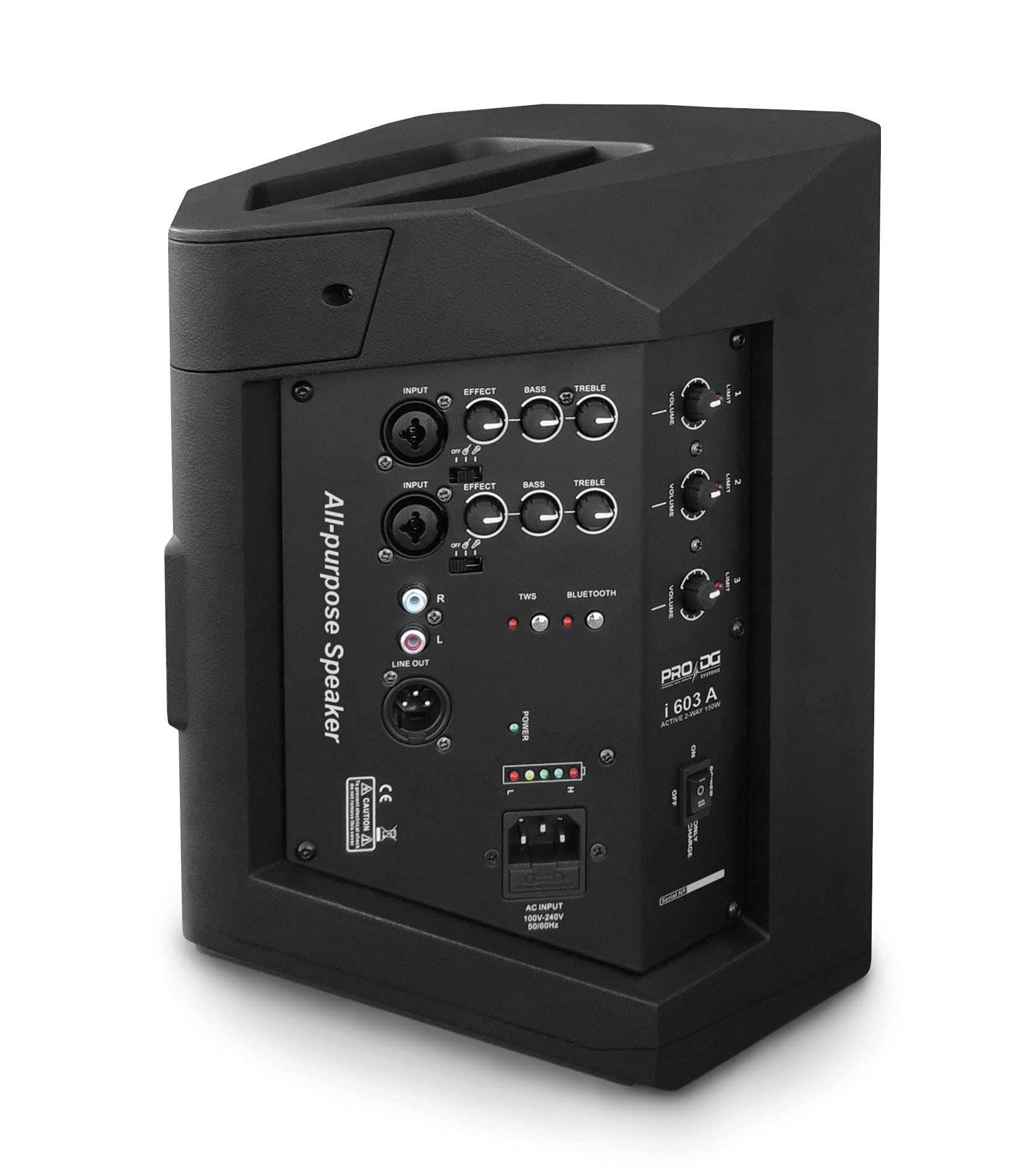 Pro DG i 603 A (600 Watts) Professional Compact All-in-One Battery-Powered System with Bluetooth (6 Hours) - (Made in Spain)