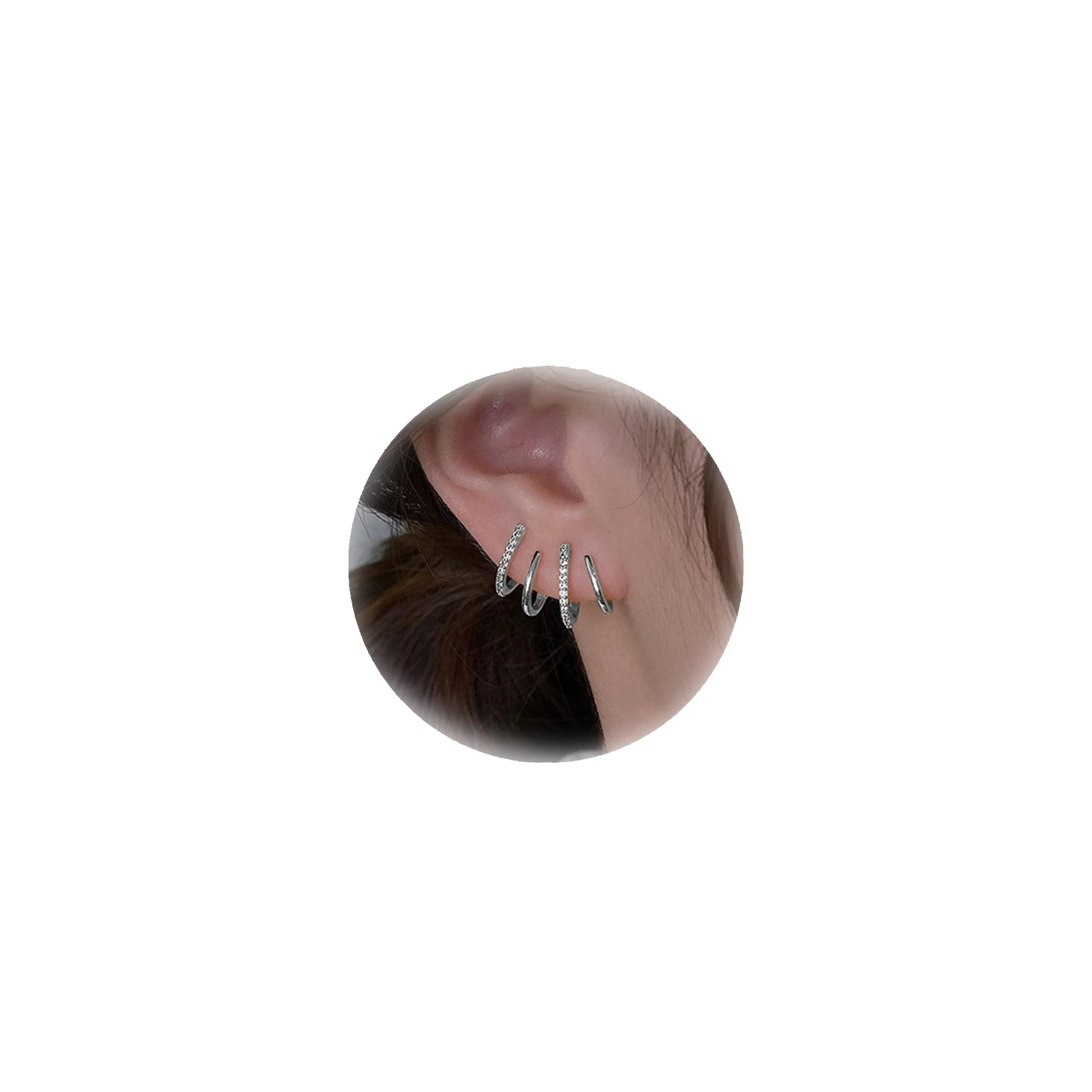 Claw Earrings for Women Gold Plated Ear Cuff Earrings Double Hoop Huggie Earrings for Single Piercing