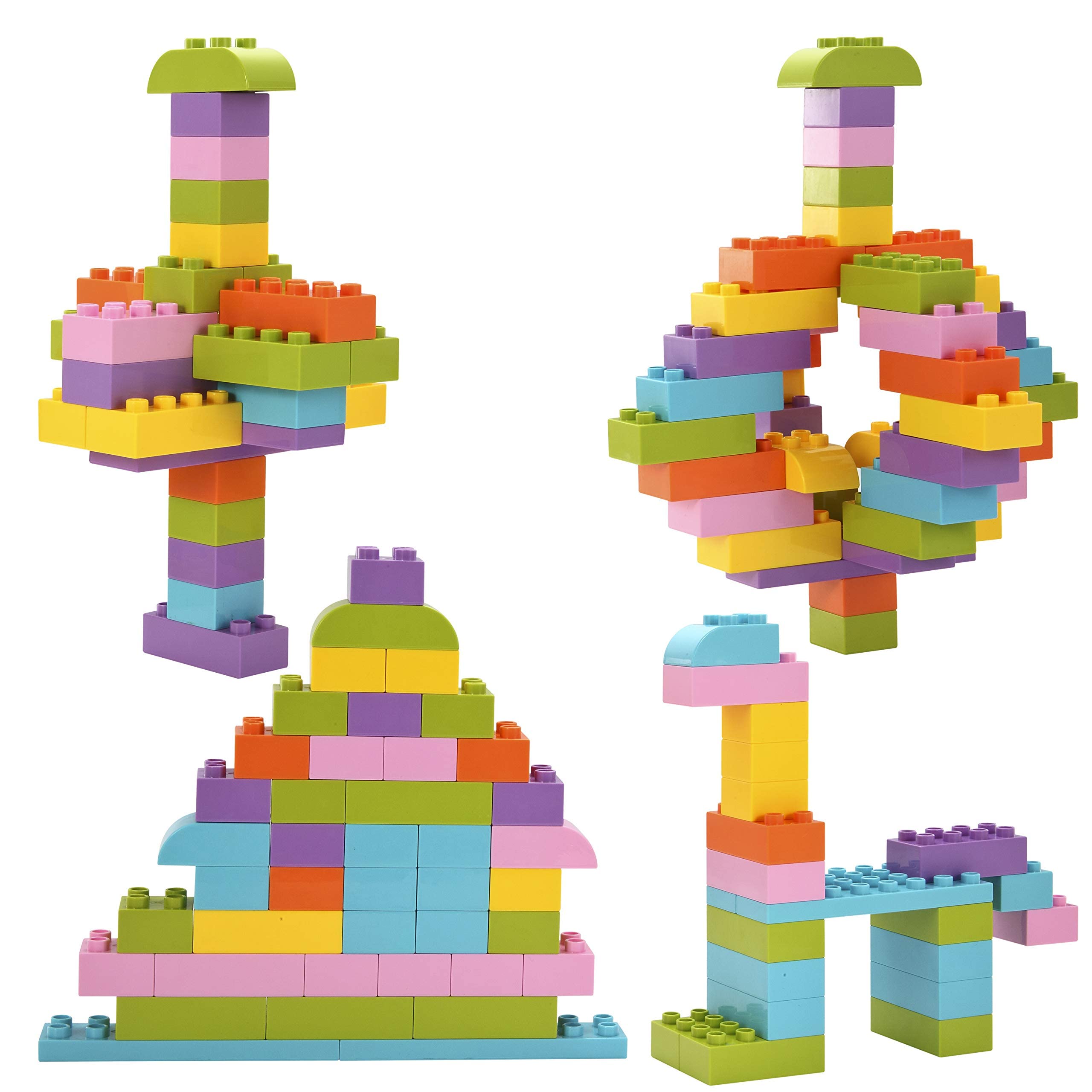 JOYIN 180 Pcs Kids Building Blocks, Toddler Building Bricks Set, 6 Colors 5 Shapes STEM Classic Basic Big Large Education Toy for Girls Boys 3-8 Years Christmas Birthday Gift