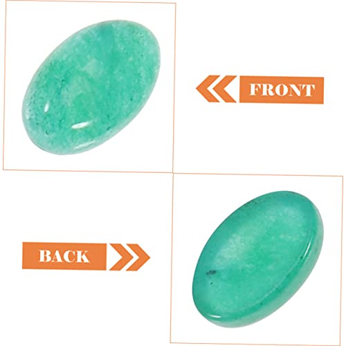 Gemstone Beads 20pcs Oblate Handmade Jewelry DIY Crafts Round Crystal Beads Oval Gemstone Crystal for Jewelry Making Jade Stone DIY Flat Gemstones DIY Charms Natural