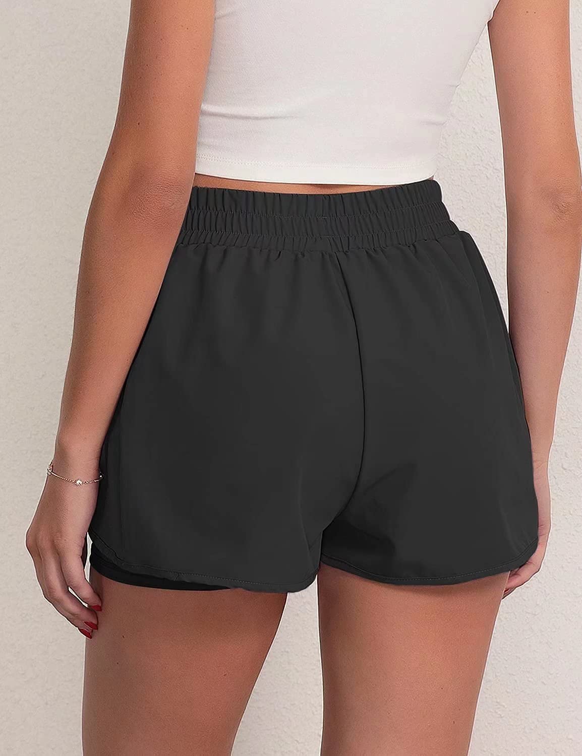 Blooming Jelly Womens 2 in I Running Shorts Sport Workout Shorts Athletic Shorts with Pockets 2023 (Small, Black)