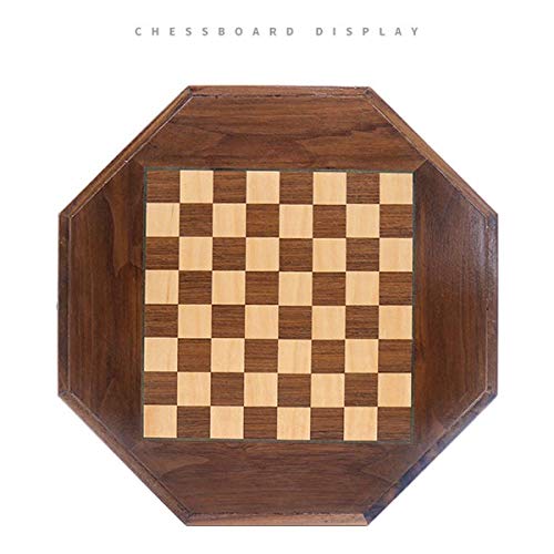 Boutique Chess Set Handwork Solid Wood Coffee Table Walnut Drawer Style Storage Pieces Professional Chess Child Gift Board Game