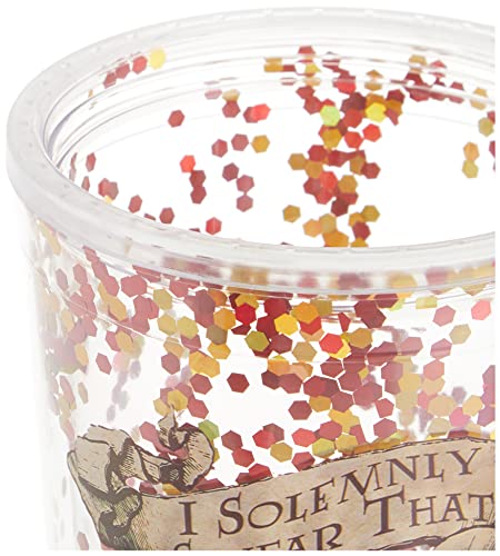 Spoontiques - Harry Potter Tumbler - Solemnly Swear Glitter Cup with Straw - 20 oz - Acrylic - Multicolored