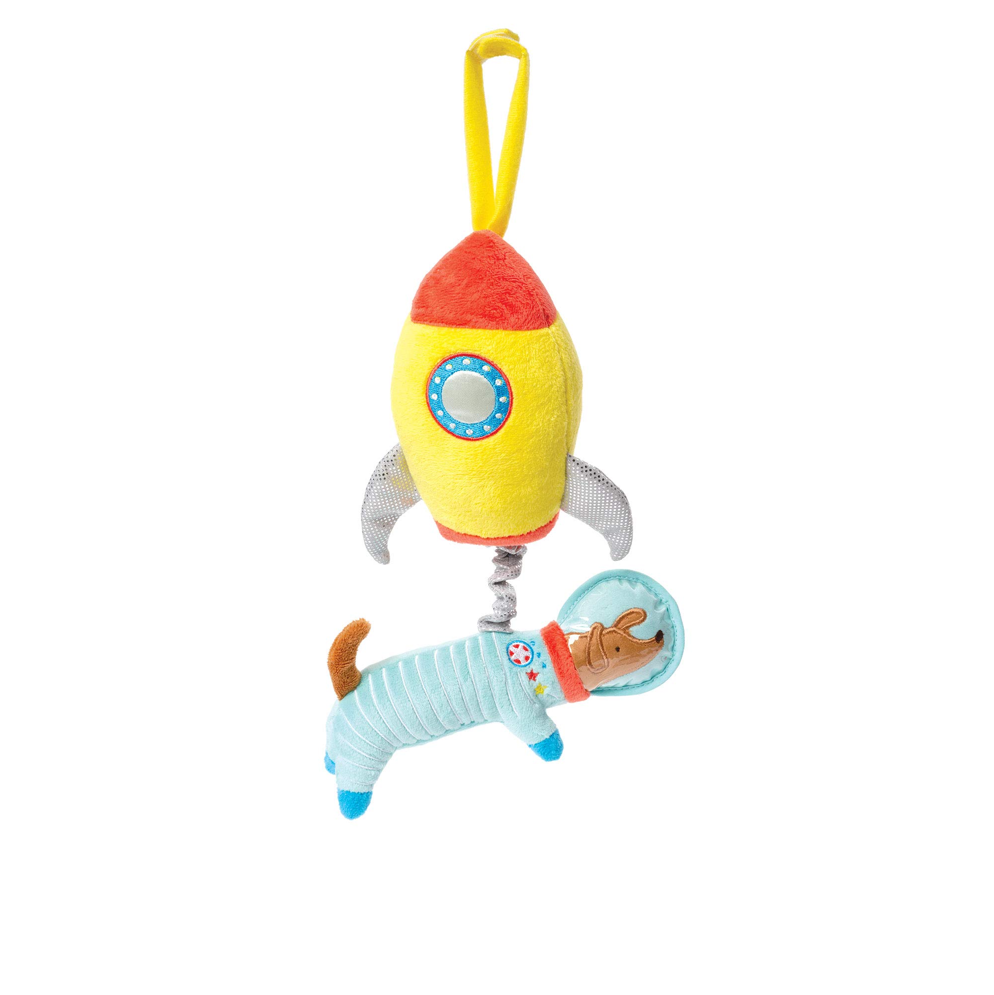 Manhattan Toy Cosmo Dog Crib and Baby Travel Accessory Rock-A-Bye Baby Pull Musical Toy