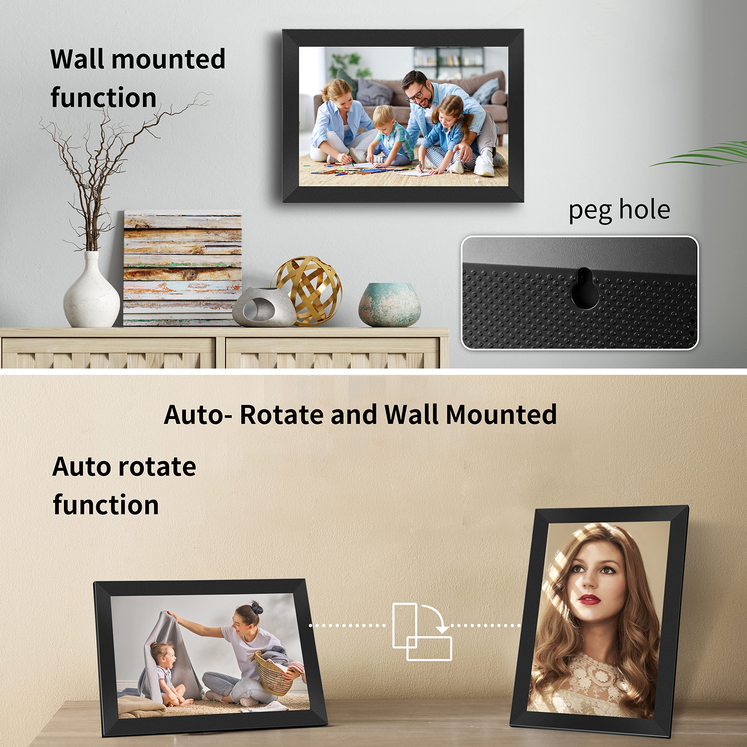 CNBANAN WiFi Digital Picture Frame 10.1 Inch HD IPS Touch Screen Digital Photo Frame 1GB+16GB Send Photos or Small Videos from Anywhere…