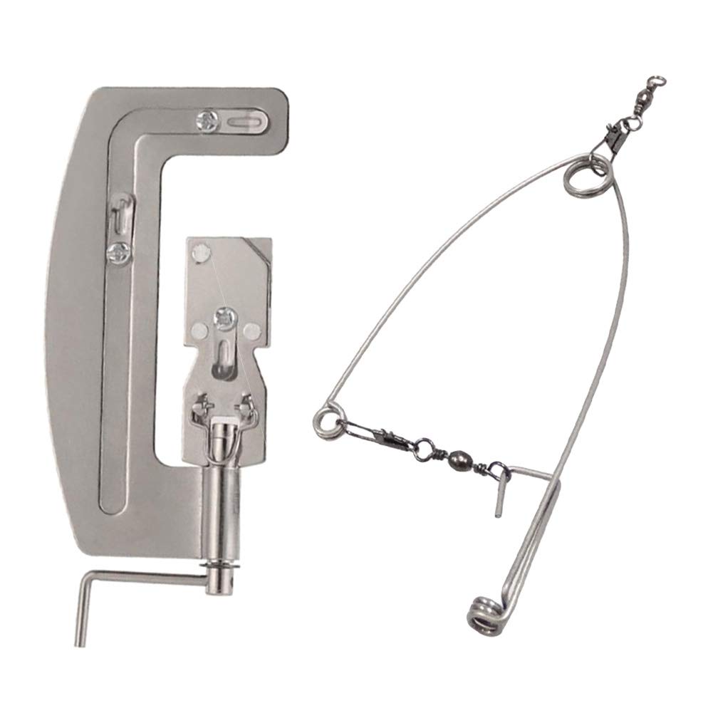 Biowlucn Automatic Fishing Hooks Line Tier + Hook Trigger Spring Machine Stainless Steel Fish Hook Line Knotter