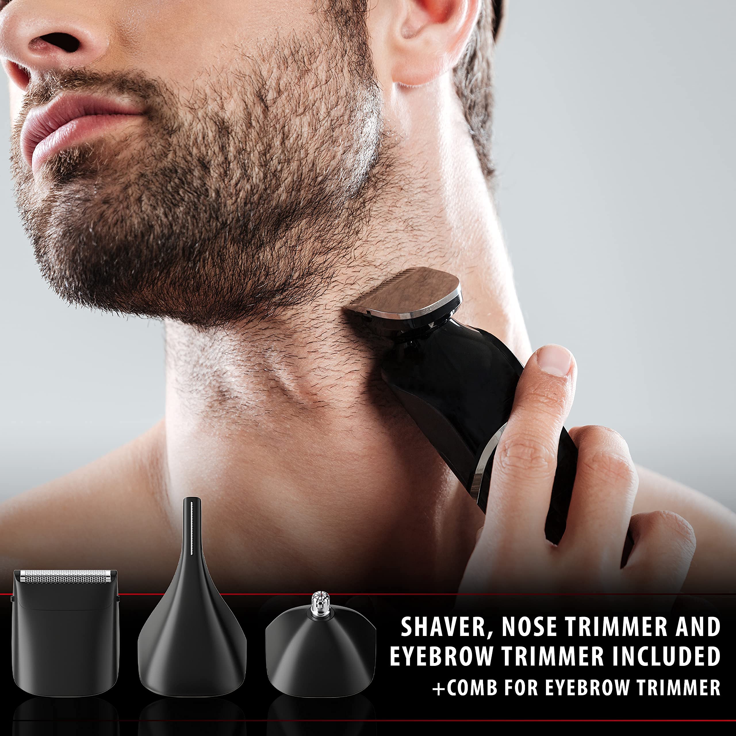 Beard Trimmer for Men - Mens Electric Razor, Hair Clippers for Beard. Adjustable and Portable Beard Grooming Kit for Men.