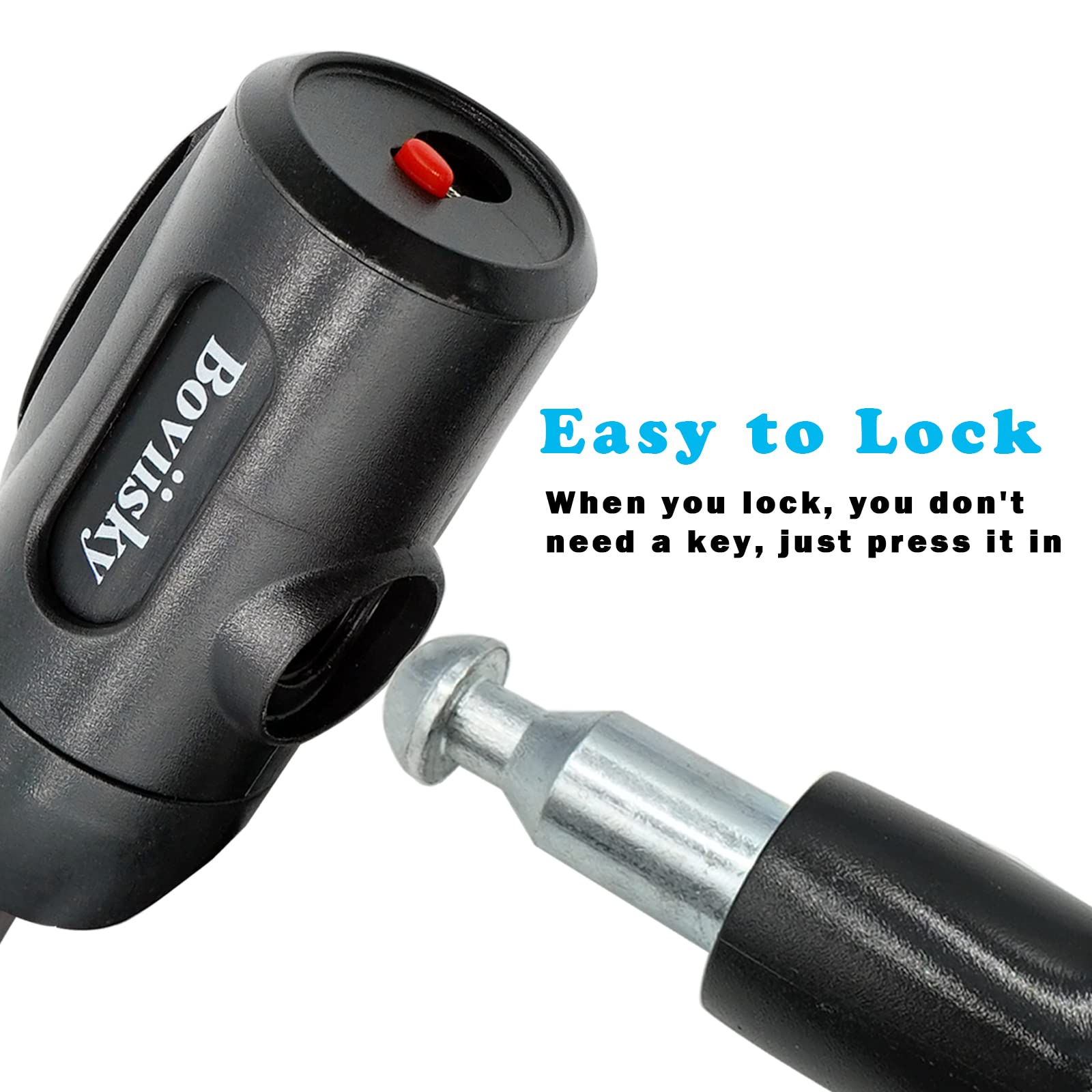 Boviisky Bike Cable Lock with Key, Heavy Duty Bicycle Lock, 4 Feet with Mounting Bracket,1/2 Inch Diameter.