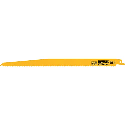 DEWALT Reciprocating Saw Blades, Bi-Metal, 12-Inch, 6 TPI, 5-Pack (DW4804)