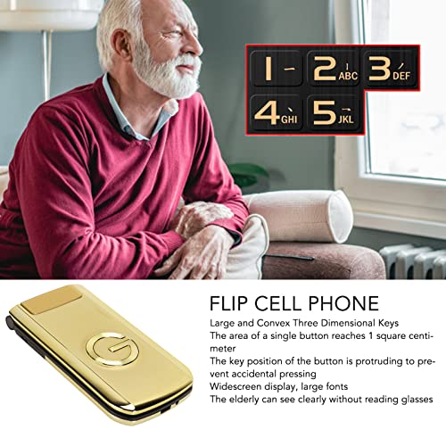 Hilitand Flip Senior Cell Phone Unlocked, 2G Unlocked Big Button Mobile Phone, 4800mAh, Dual SIM, Loud Voice, 2.4" Screen, HD Camera, Radio, Basic Feature Mobile Phone for Elderly, Kids