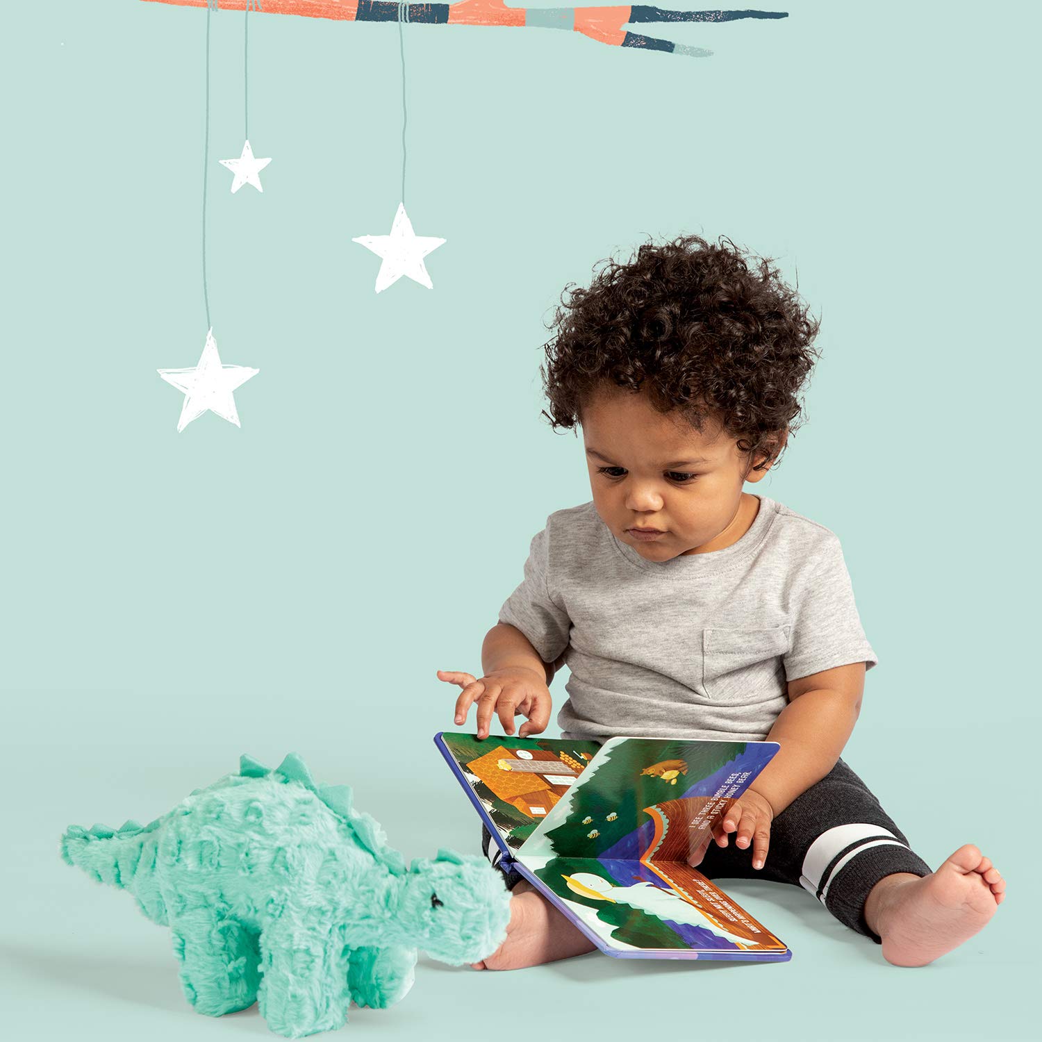 Manhattan Toy Sleepy Not Sleepy - A Tiny Dino's Bedtime Adventure Baby Board Book, Ages 6 Months and up