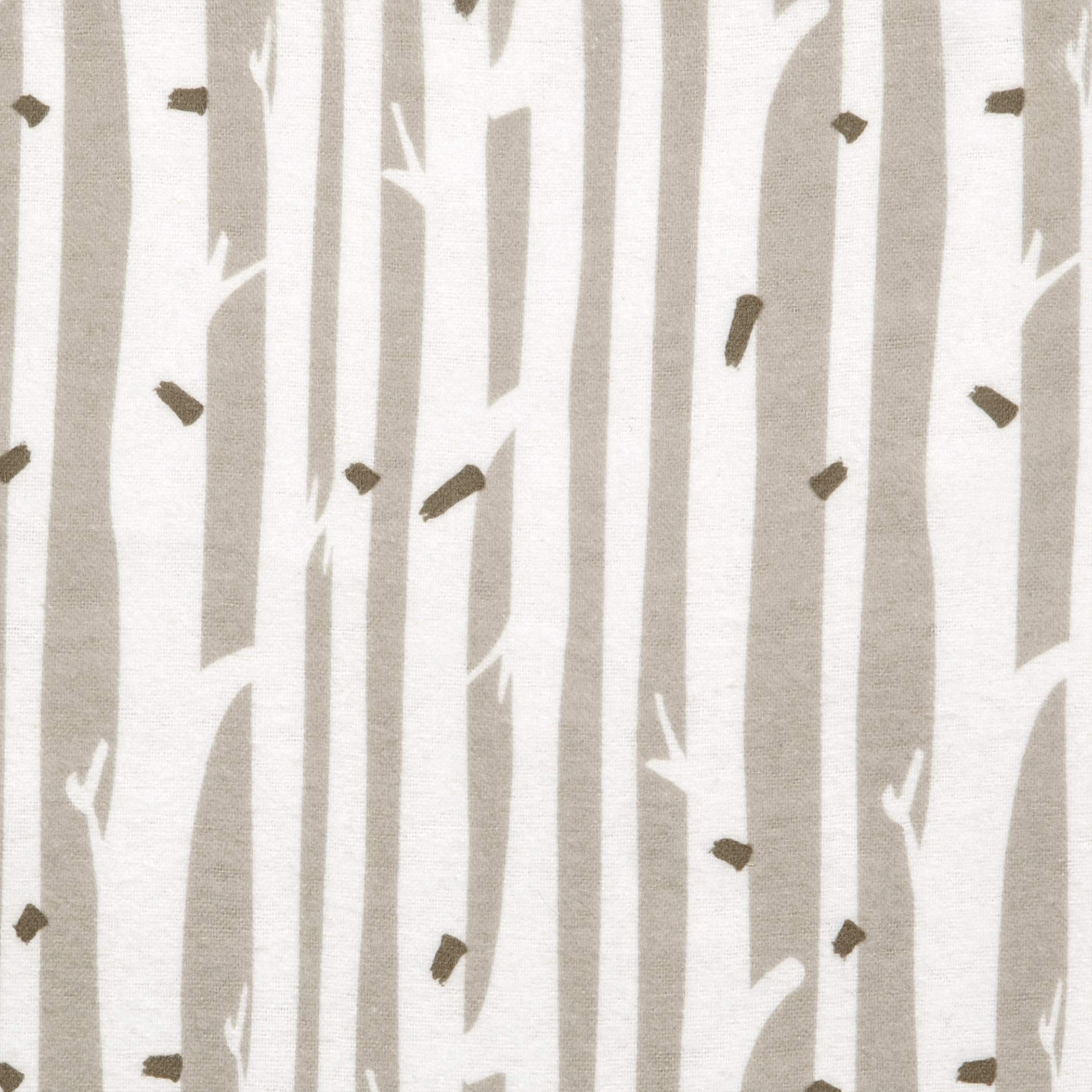 Birch Stripe Deluxe Flannel Changing Pad Cover-Birch Stripe Print, Cotton Flannel, Grays, White, Fully Elasticized, 6 in Deep Pockets, Fits Standard Changing Pad 16 in x 32 in
