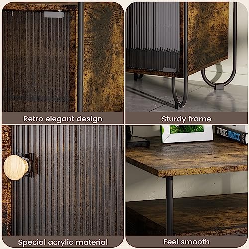LiebeRen End Table,Large End Table,Nightstand,Side Table, Side Tables Bedroom,Mid Century Modern Nightstand,Vintage Style.