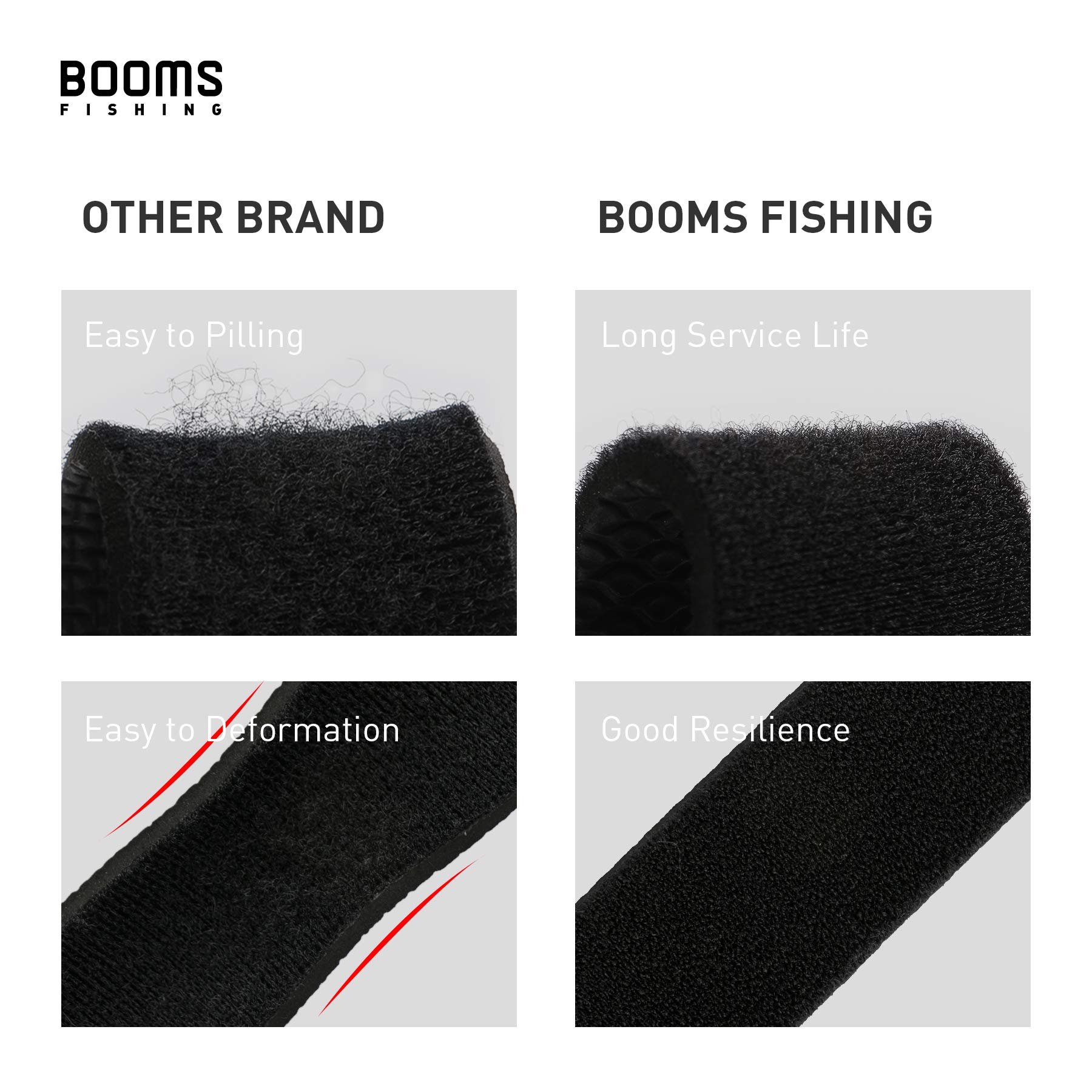 Booms Fishing PB3 Fishing Rod Case 6.4ft~7ft and RS3 Fishing Rod Wrap Pole Straps 9.6" 6pcs