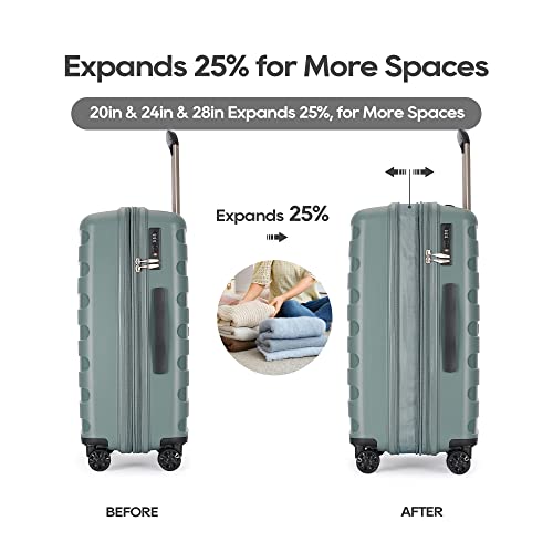 GinzaTravel 3-piece sets luggage with scratch-resistant PP material, expandable(all 20 24 28 Super light, large-capacity double seal suitcase