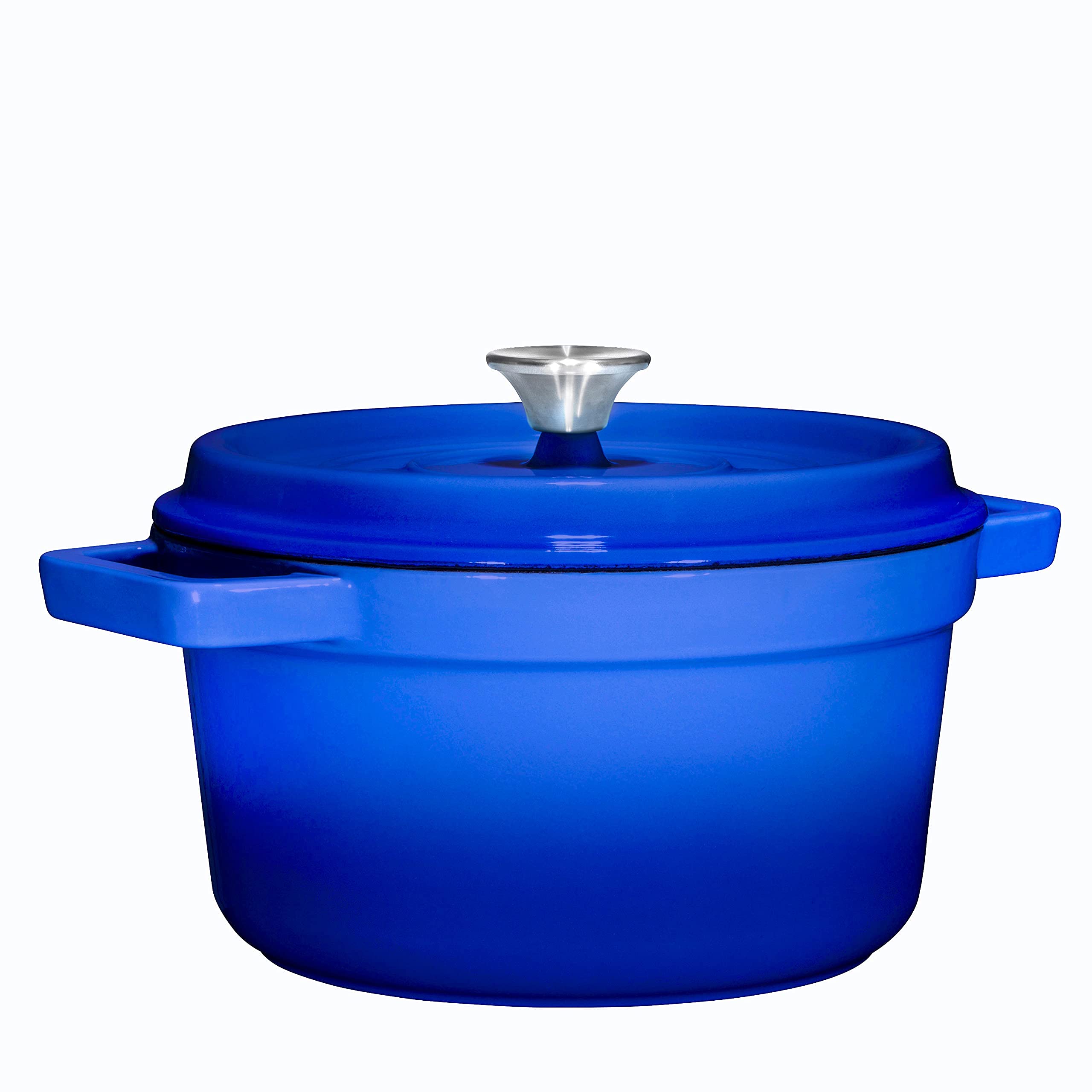 Bruntmor Pre-Seasoned 6.5 qt Enameled Cast Iron Round Dutch Oven, 6.5 Quart Dutch Ovens Pot With Lid And Handle, Heavy Duty Casserole Dish, Hand Wash Only, Red