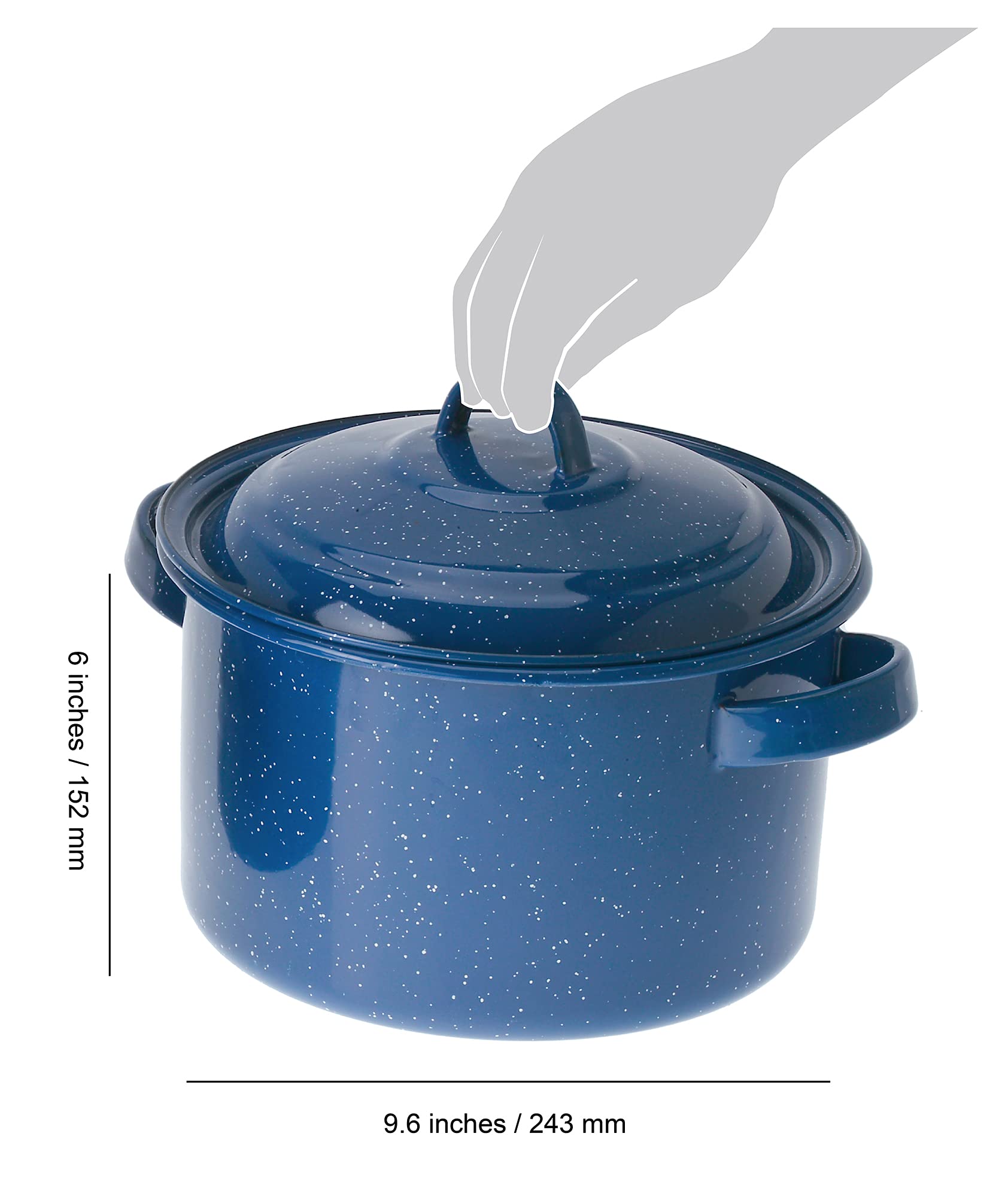 GSI Outdoors Enameled Stock Pot I Gourmet Camping, 5.75 Enamelware Quart Pot