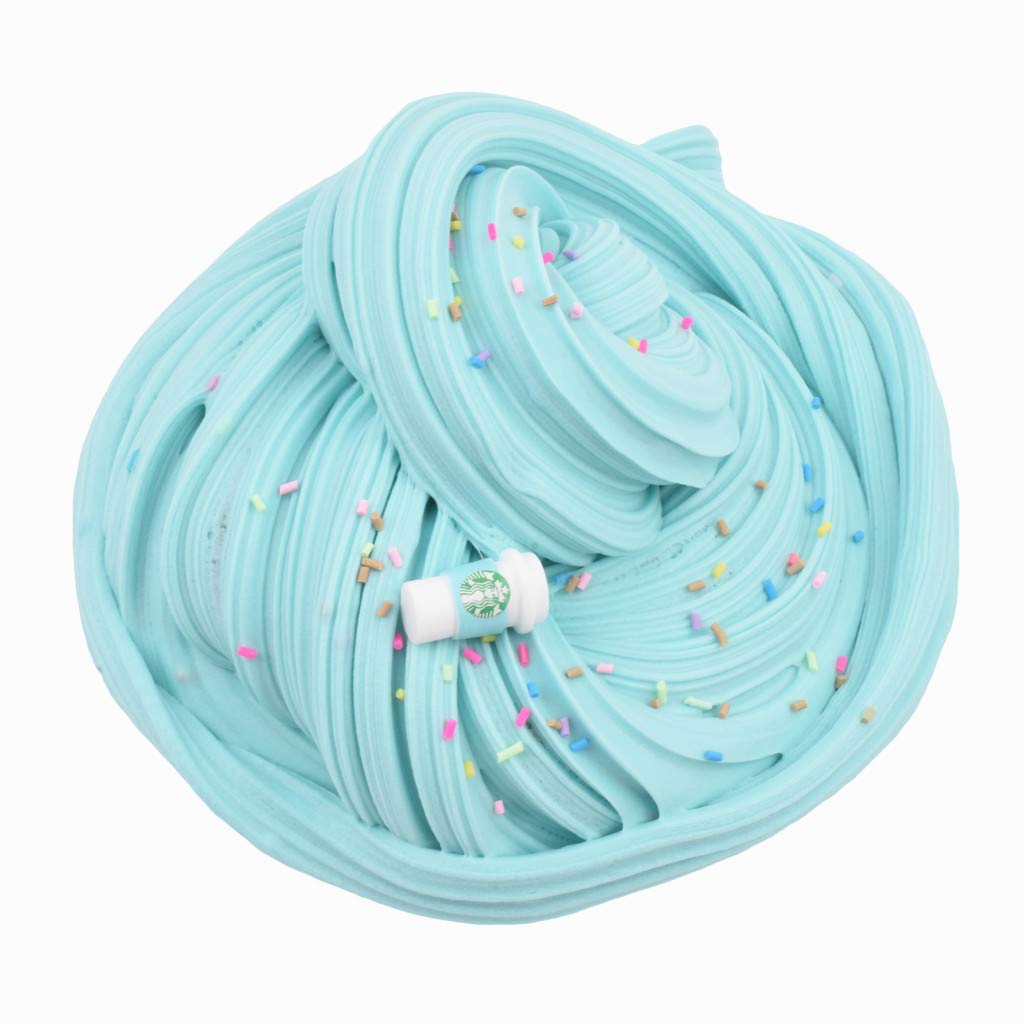Blue Latte Butter Slime,Coffe Cup Scented Slime,Strechy Non-Sticky, Stress Relief Toy for Girls and Boys