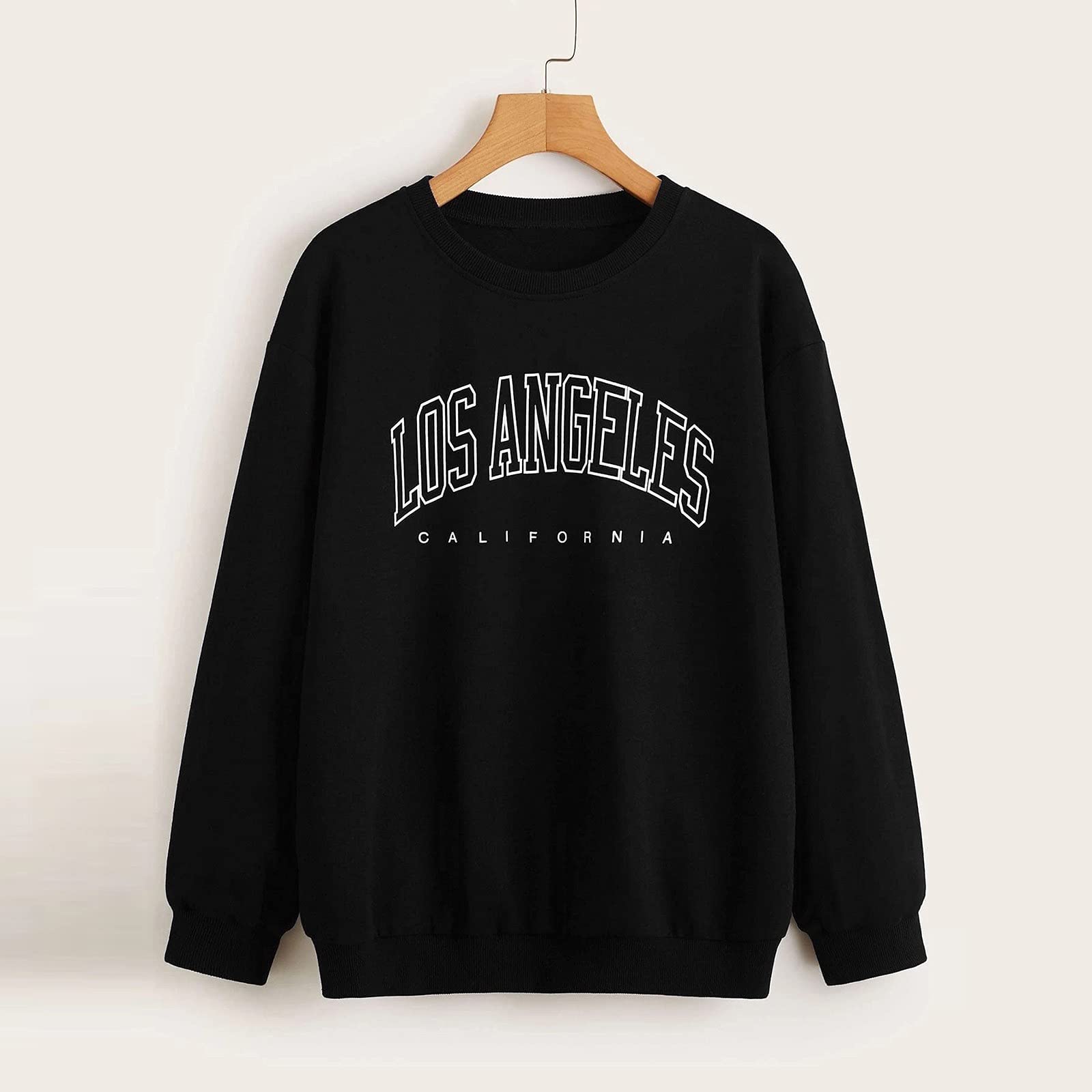 Cute Hoodies for Girls 10-12 Years Old Ladies Sweatshirt ClubBasic Tops Shirt (Black, XL)