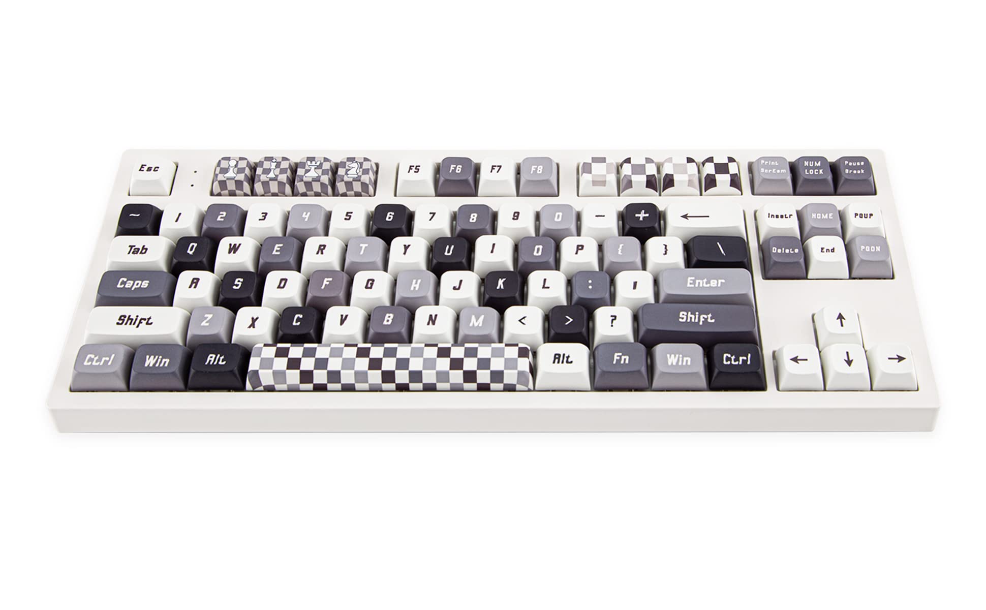Custom 127 Keys XDA Profile PBT Dye Sublimation Keycaps Compatible with Mechanical Gaming Keyboards for Gateron Kailh Cherry MX Switches(Checkerboard)