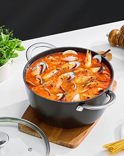 Induction Cookware Set, Fadware Pots and Pans Set Nonstick, Dishwasher Safe Pan Sets for Cooking Nonstick, Kitchen Utensils Set w/Frying Pans, Saucepans & Stockpot, Kitchen Essentials for New Home