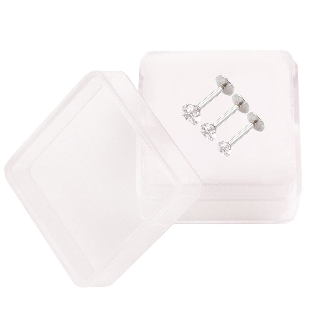 bodyjewellery 16g Internally Threaded Lip Labret Piercing Studs Surgical Steel Helix Monroe Dahlia Tragus Cartilage Snake Bites 1/4 6mm