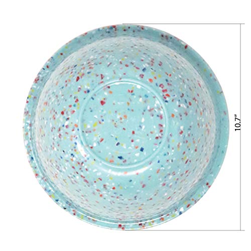 Zak Designs Confetti Mixing Bowl Set, Nesting Bowls for Space Saving Storage, Made with Durable Eco-Friendly Melamine, Great for Prepping and Serving Food (Mint & White, 4pcs, BPA-Free)