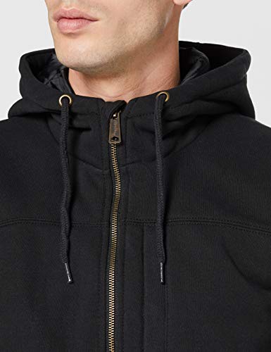 Carhartt Men's Rain Defender Rockland Quilt Lined Hooded Sweatshirt, black, Large