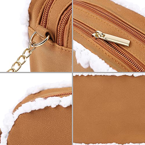 Clearlove Small Retro Classic Fashion Design Messenger Shoulder Bag with Zipper Closure for Women(Brown)