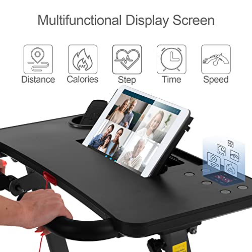 FYC Folding Treadmill for Home - Foldable Treadmill Slim Compact Running Machine Portable Electric Treadmill Workout Exercise for Small Apartment Home Gym Jogging Walking，Black