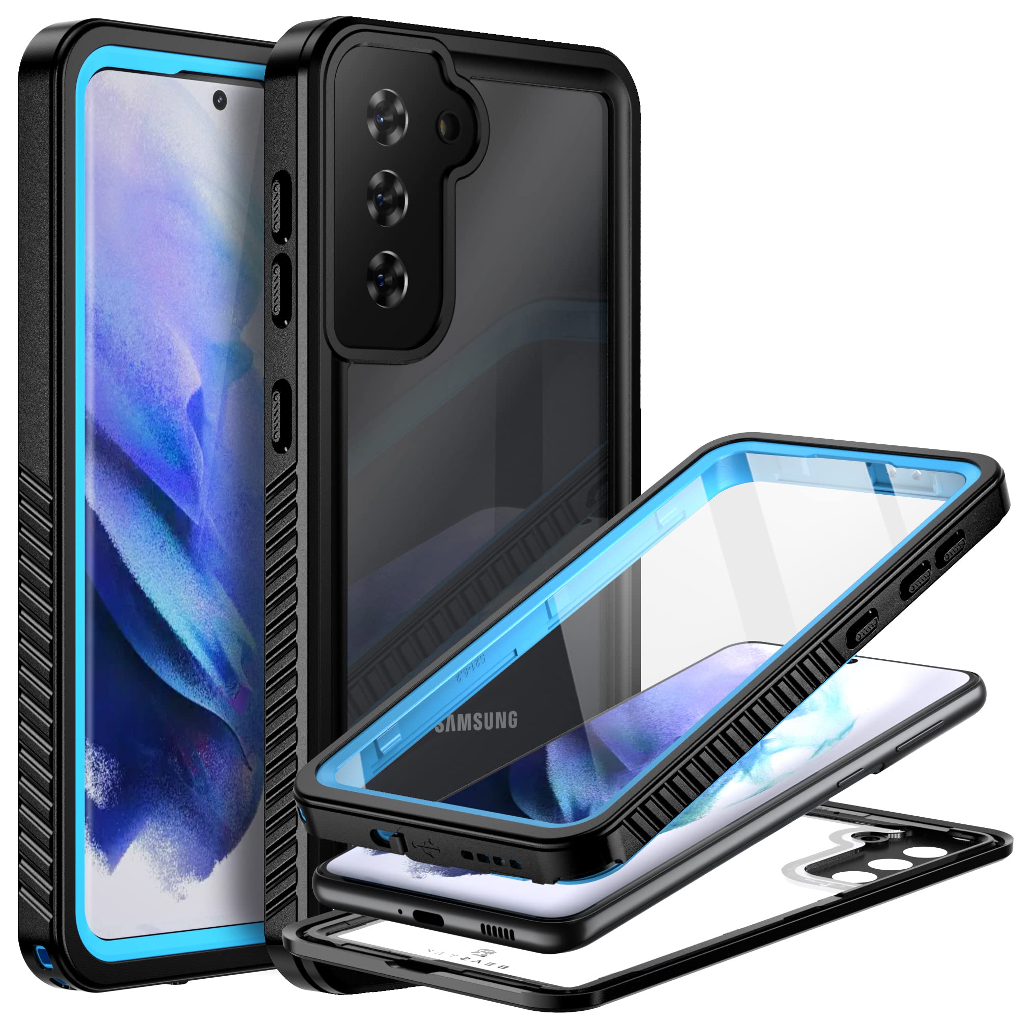 BEASTEK Galaxy S21 Ultra Waterproof Case, Shockproof Dustproof IP68 Underwater Case, FSN Series with Built-in Screen Protector Anti-scratch 360 Cover, for Samsung Galaxy S21 Ultra (6.8'') (Teal)