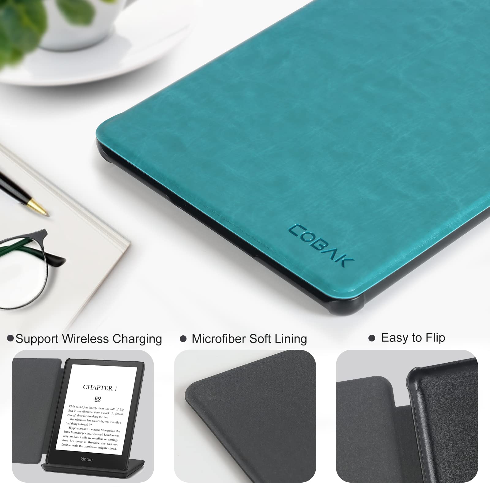 CoBak Case for Kindle Paperwhite - All New PU Leather Cover with Auto Sleep Wake Feature for Kindle Paperwhite Signature Edition and Kindle Paperwhite 11th Generation 2021 Released
