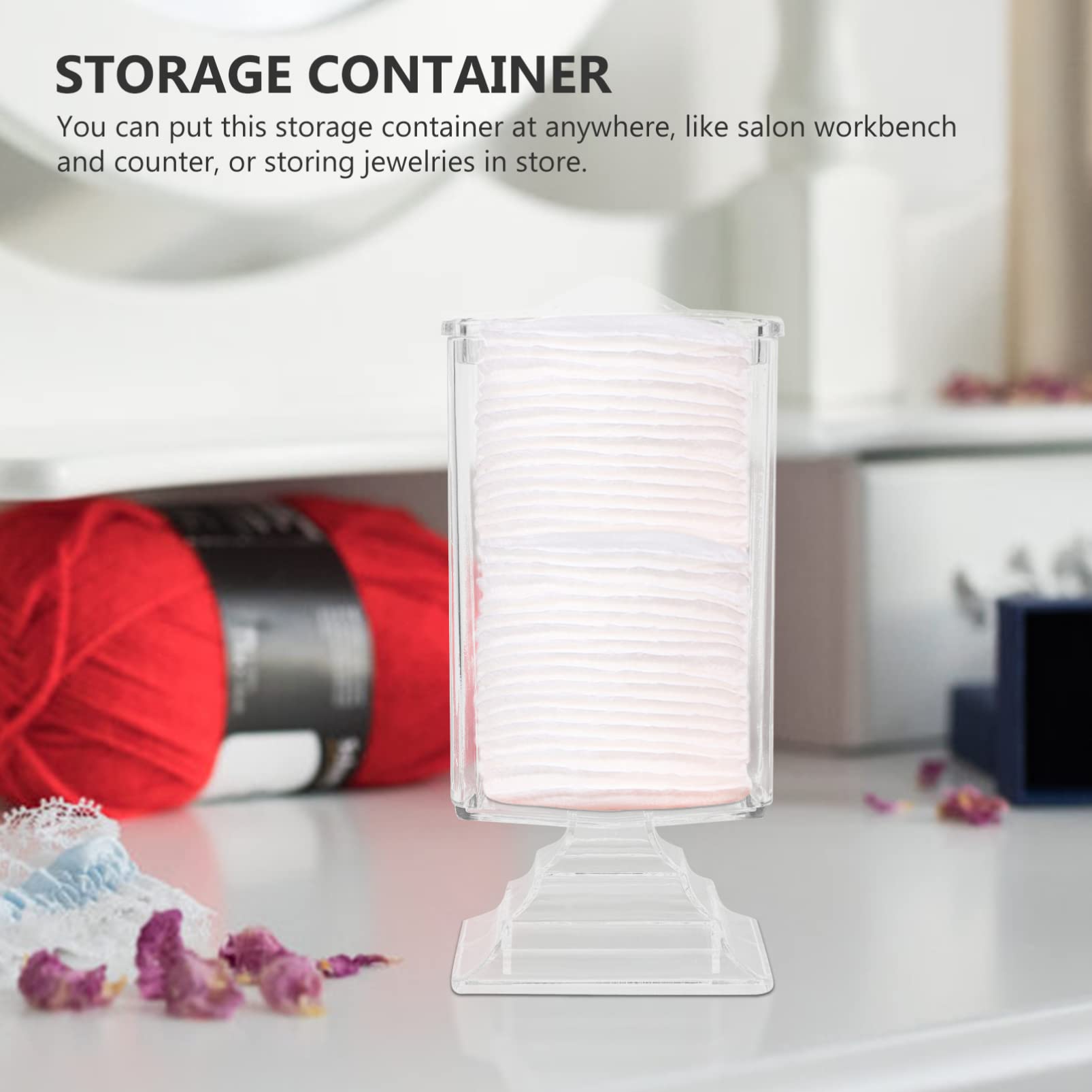 Box Cotton Storage Box Cotton Pads Organizer Nail Art Cotton Organizer Storage Holder Cotton Pad Holder Cotton Pads Container Manicure Tool Holder Clear Storage Container
