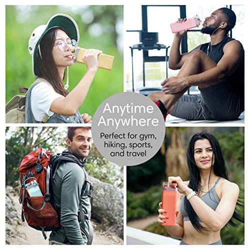 KEHOVI Collapsible Silicone Water Bottle - Reusable Foldable Bottle- Portable Bottle - Essential for Sports Gym Camping Hiking β Travel Must Have - Leak Proof - BPA Free - 20.5 oz (Platinum Gray)