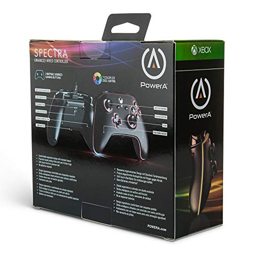 PowerA Spectra Enhanced Illuminated Wired Controller for Xbox One, gamepad, video game, gaming controller, works with Xbox Series X|S