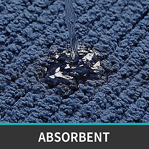 DEXI Front Door Mat Entry Doormat Non Slip Thin Washable Inside Entryway Mats for Home Entrance 19.5"x31.5",Blue