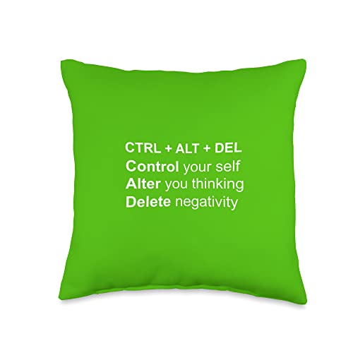 Mental health gifts,mental health awareness items. Ctrl alt del, Mental Health Awareness Funny Throw Pillow, 16x16, Multicolor
