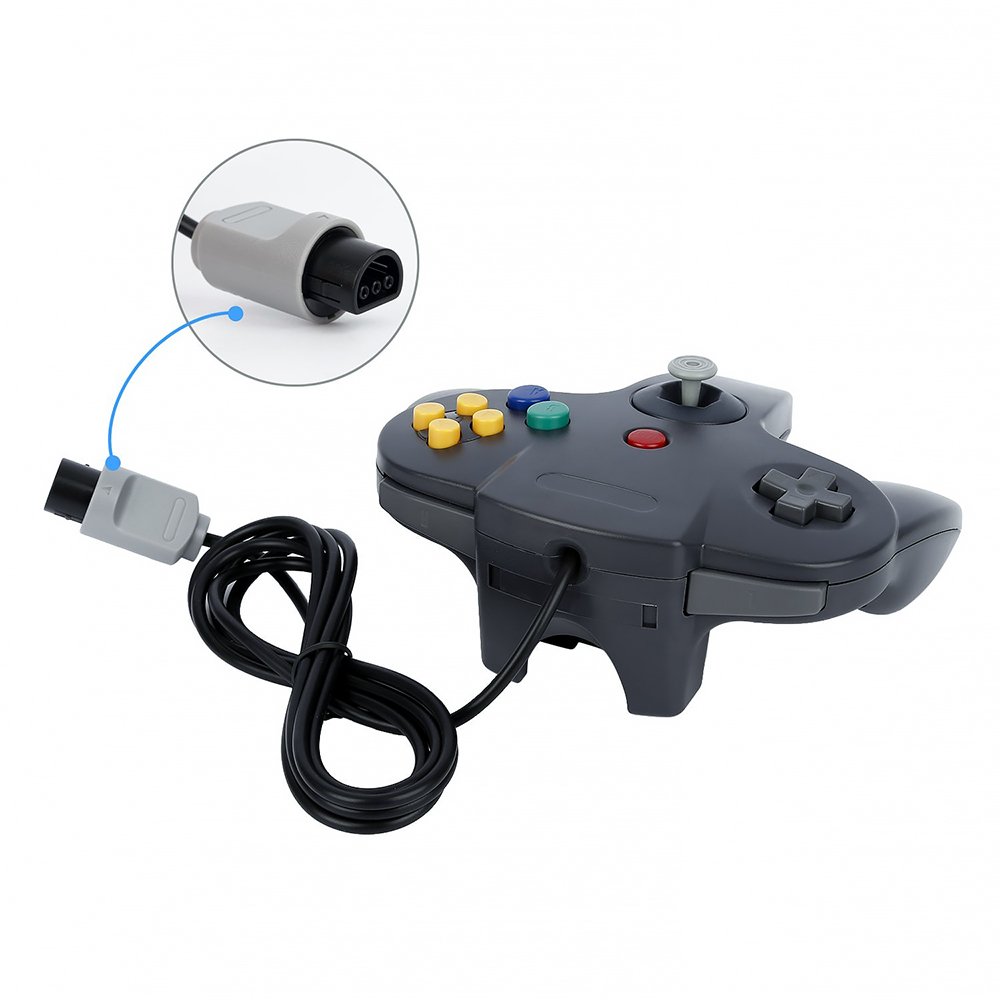 QUMOX 2X Game Controller Joystick for Ntdo 64 N64 System GamePad Black
