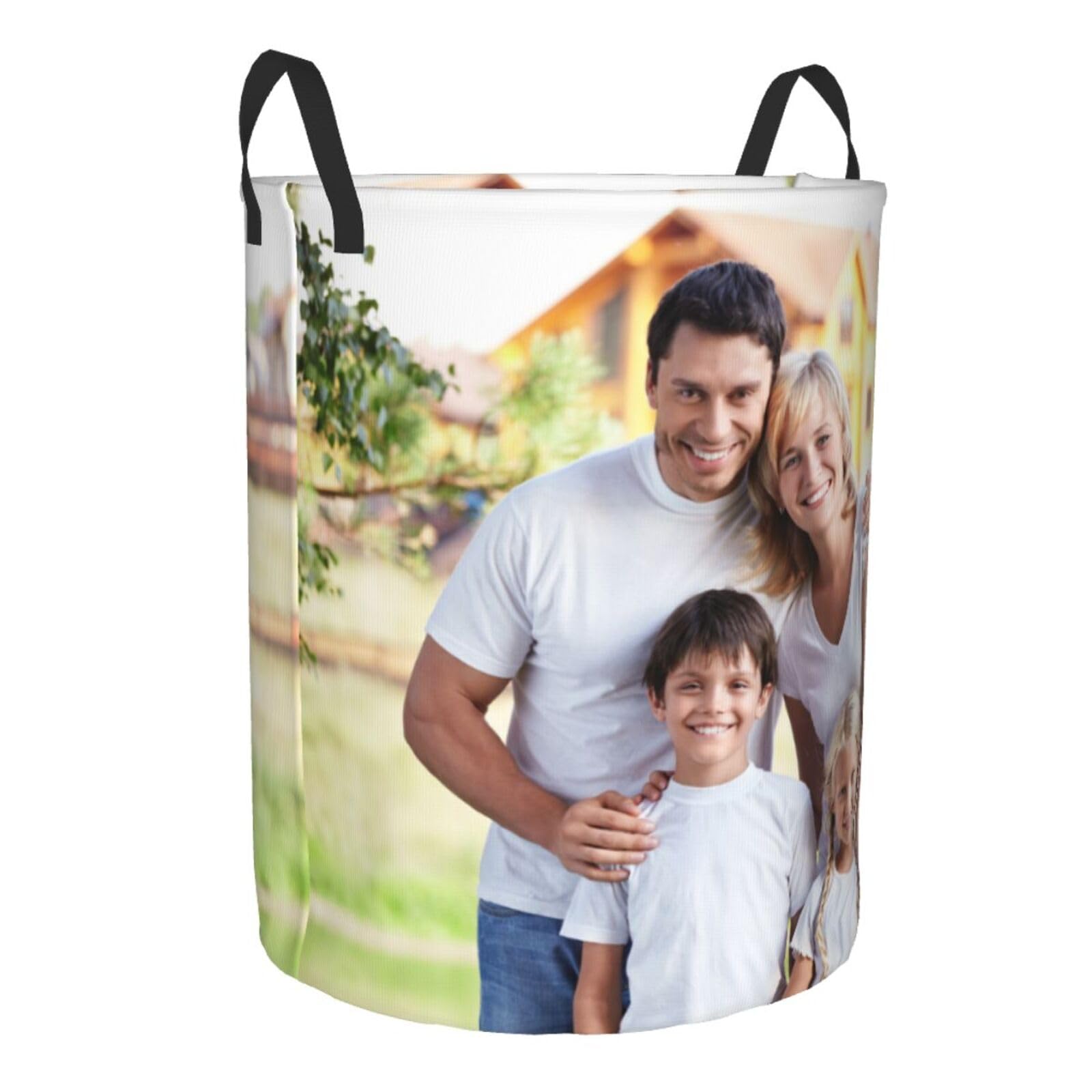 Custom Laundry Baskets Personalized Hampers Add Your Name Photo Text Customized Collapsible Dirty Clothes Baskets for Bedroom Bathroom Livingroom Barbershop Large 19.6" x 15.7"
