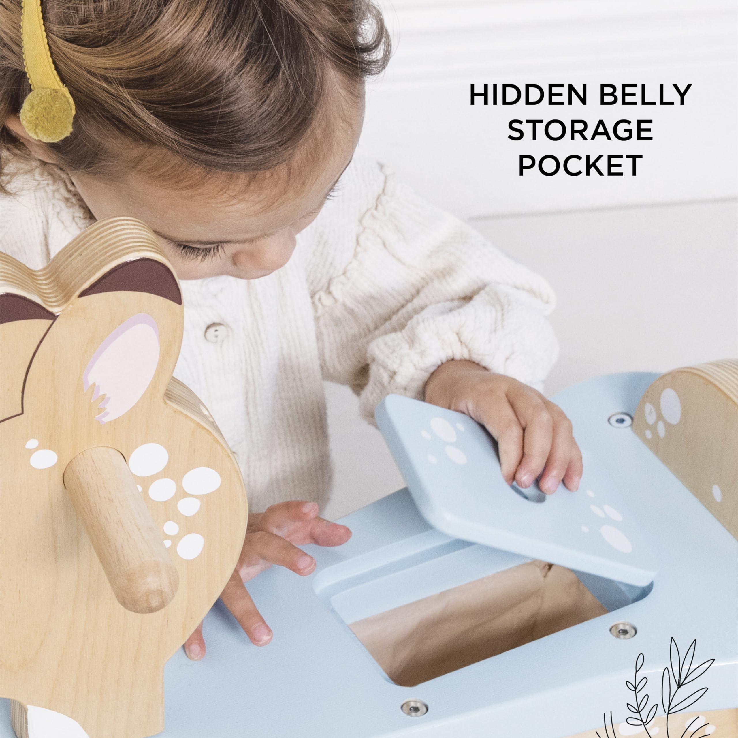 Le Toy Van - Petilou Wooden Ride On Deer Push Along Toy for Toddlers | Suitable for Boy Or Girl 1 Year Old +, Small